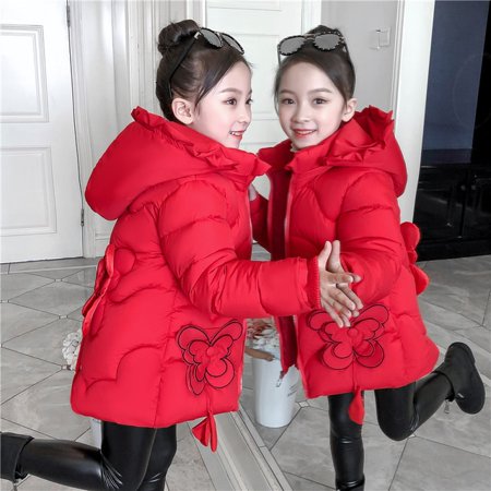 New Girls Long Jacket Outwear Children Cotton-padded Jacket Girls ...