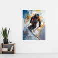 Skier Skiing Down Slope Vibrant Splat Art Painting Extra Large XL Wall ...