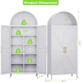 73" Tall Arched Metal Pantry Cabinet with 6 Adjustable Shelves and 2 ...