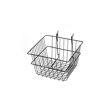 SSWBasics 12" x 12" x 8" Black Mini Grid Basket with 4 inch Slanted ...