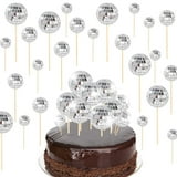 3/5/12Pcs Stir Disco Cake Sign Prom Decorations Mini Mirror Cakes Ball ...