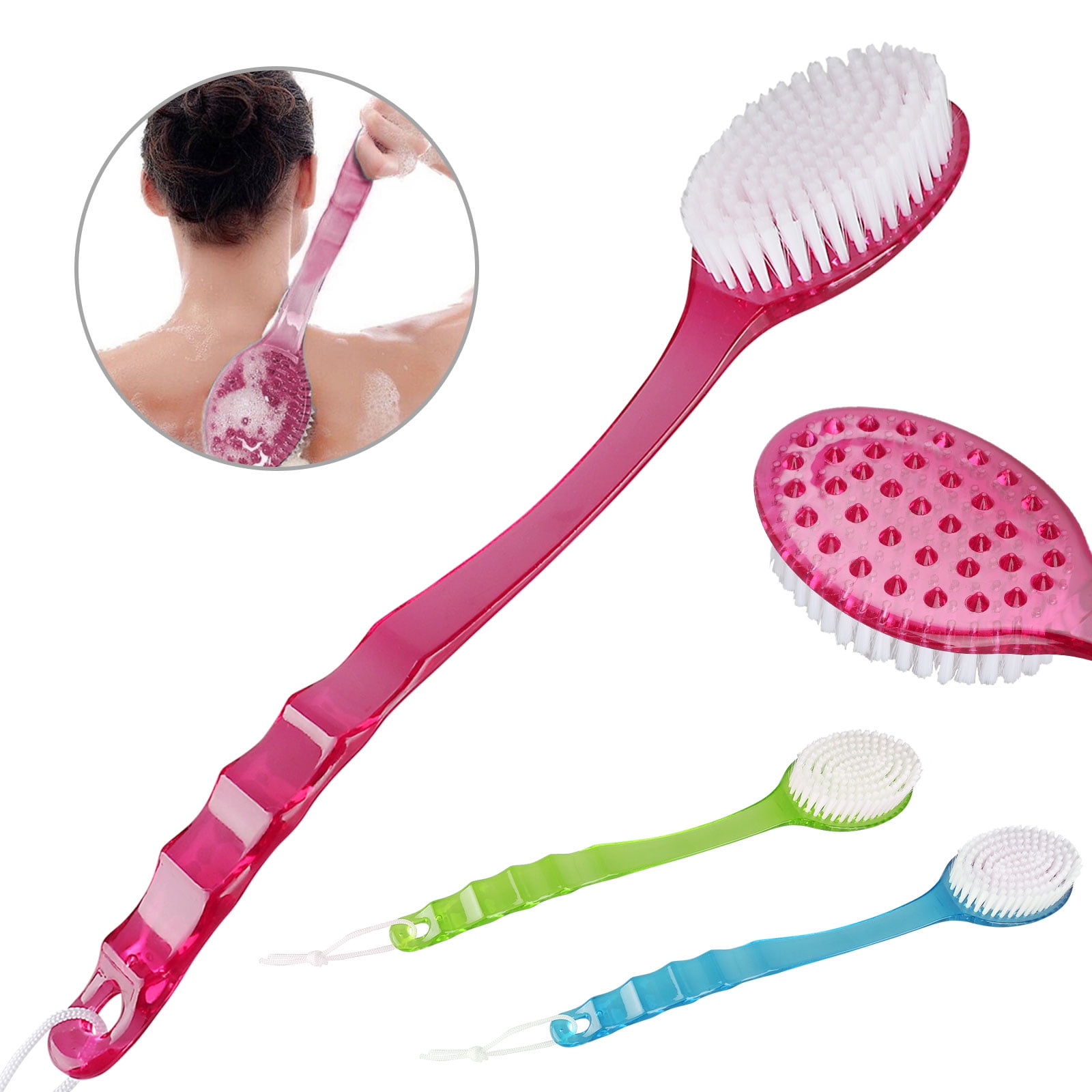Bath Brush With Soft Bristles Long Handle Bath Shower Back Brush For