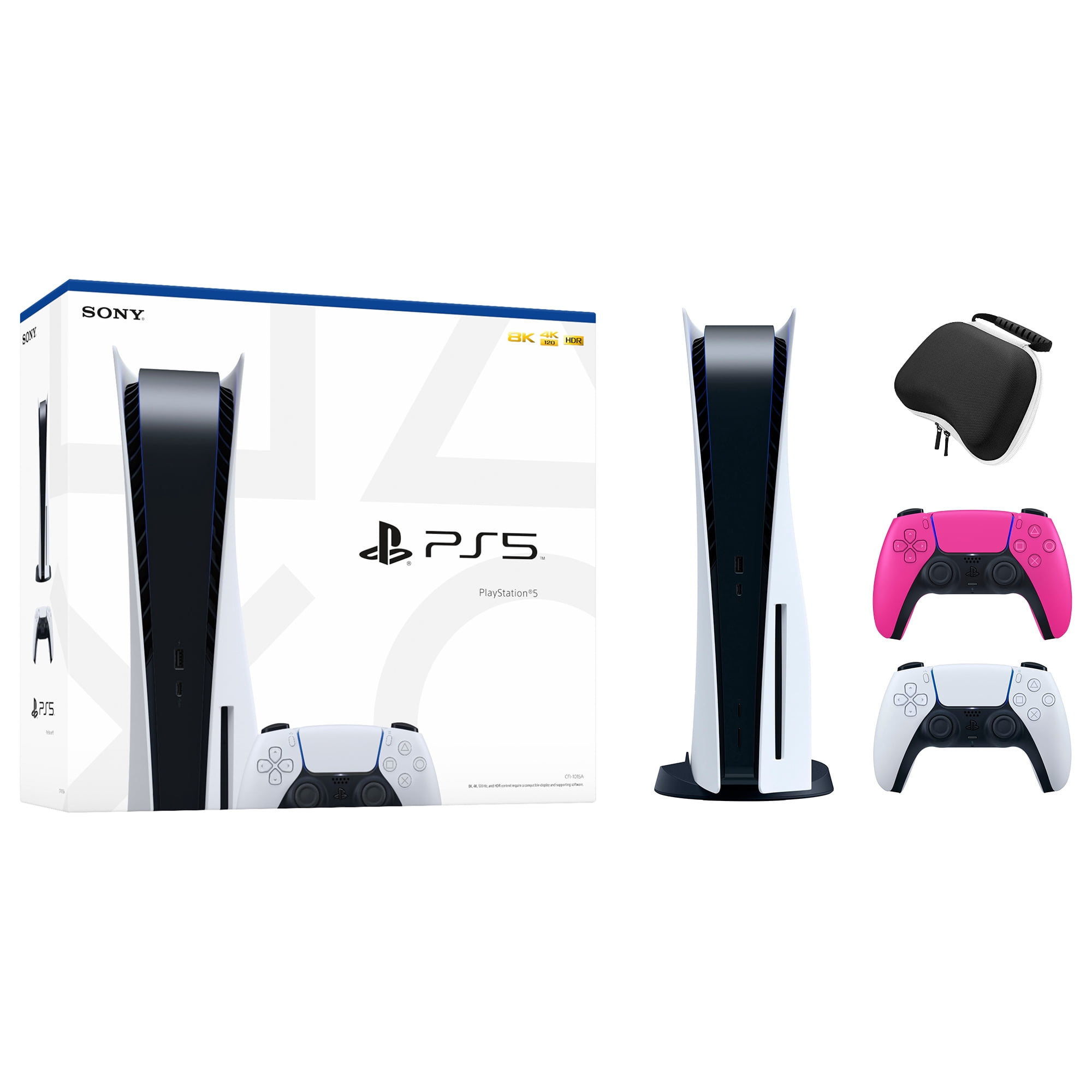 PlayStation 5 Disc Edition with Two Controllers White and Nova Pink ...