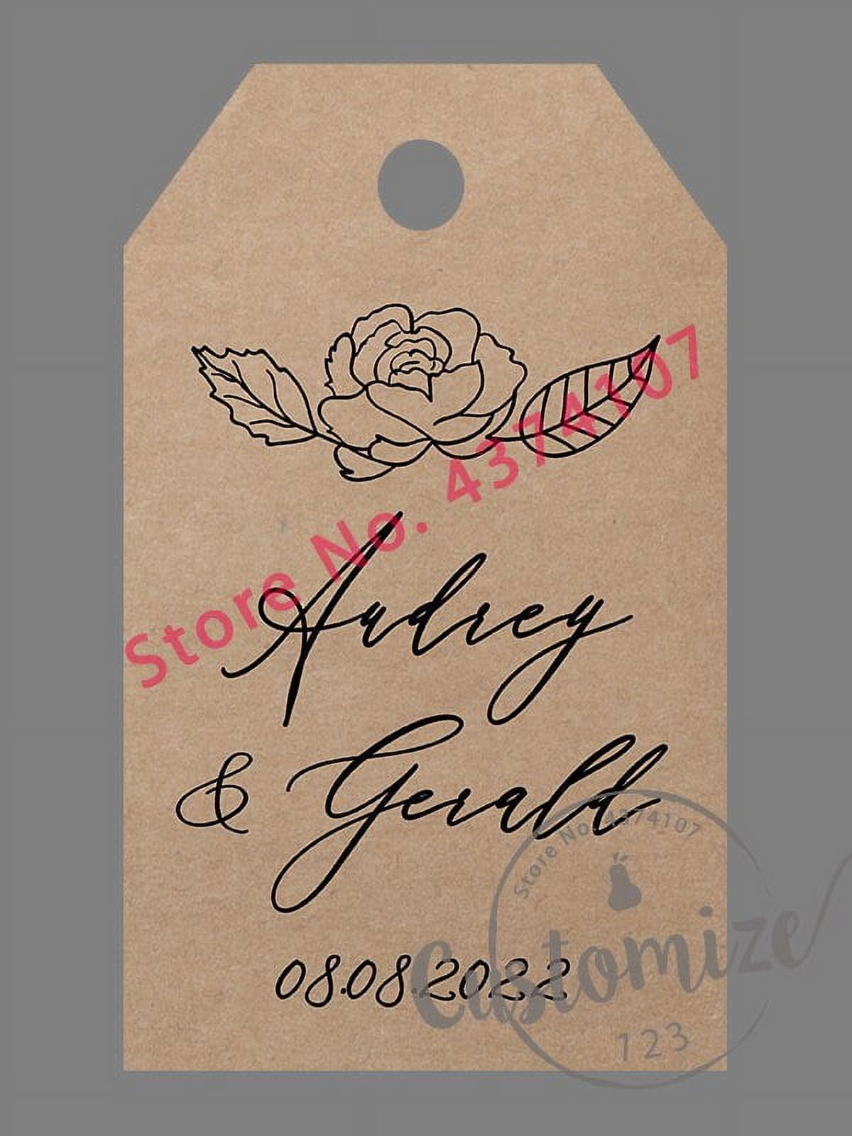 Etiquetas de papel Kraft personalizadas, etiquetas perforadas con texto ...