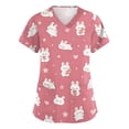 AHMOMEI Cartoon Animal Print Womens Scrubs Tops Stretchy S-5XL Plus ...