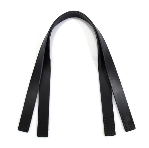 24? byhands Genuine Leather Shoulder Bag Straps/Purse Handles, Black ...
