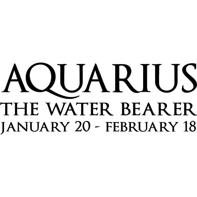 Aquarius The Water Bearer Jan 20-Feb 18 Zodiac Astrology Wall Decals ...
