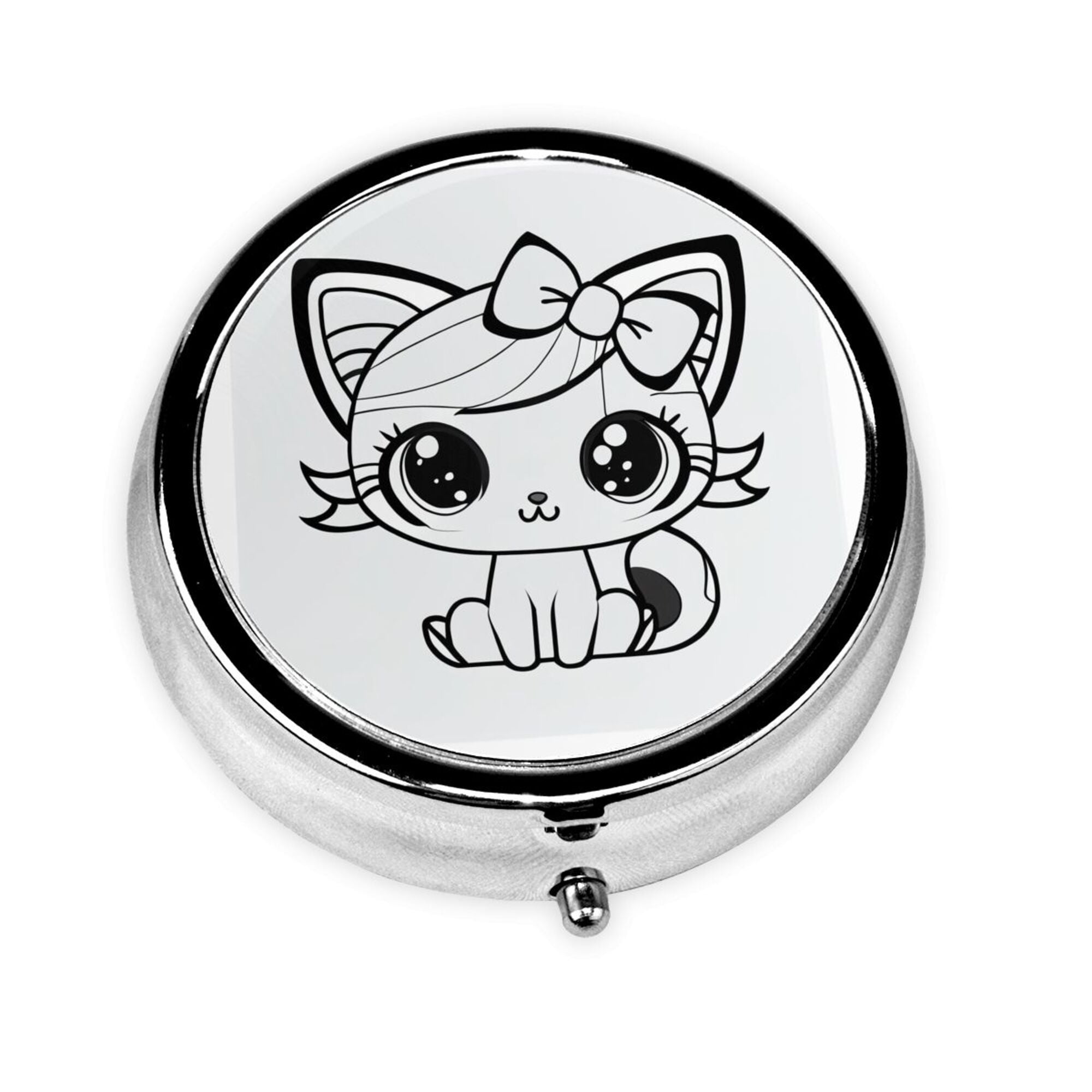 ZICANCN Round Pill Box Organizer with 3 Compartment, Coloring Drawing ...