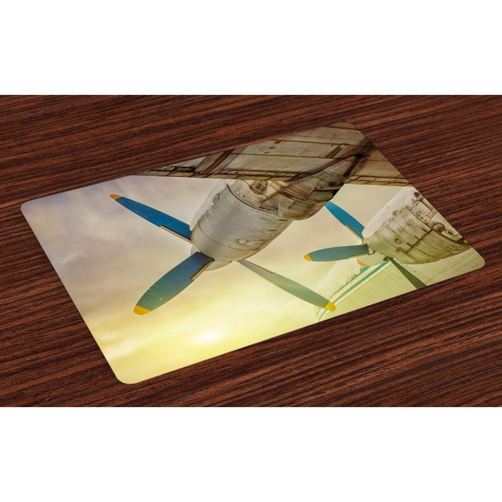 Vintage Airplane Placemats Set of 4 Old Wing Aircraft with Propellers ...