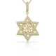 925 Sterling Silver Yellow Gold-Tone Jewish Star of David CZ Filigree ...
