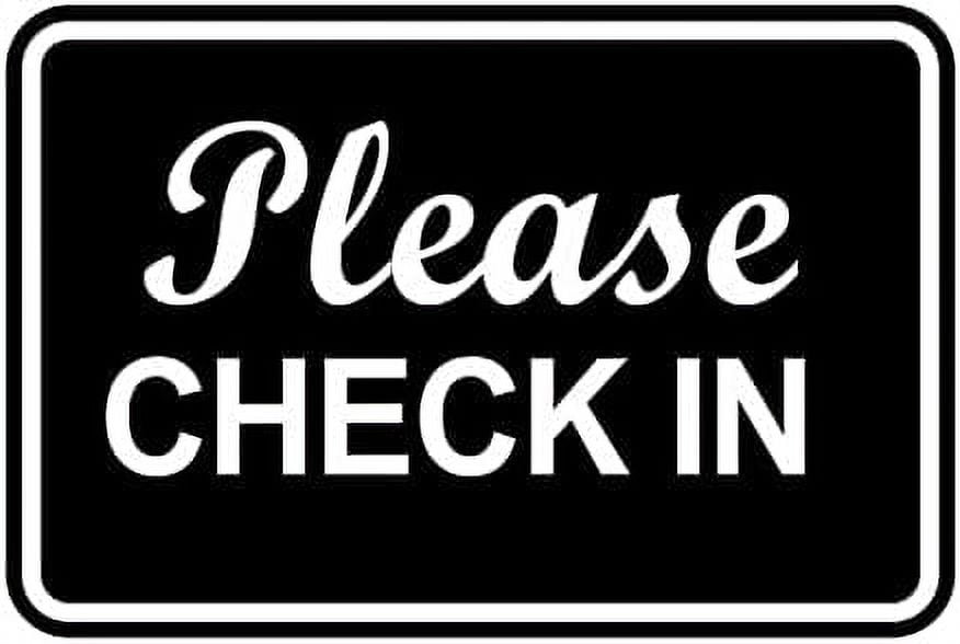 classic framed, please check in sign (black) - large - Walmart.com