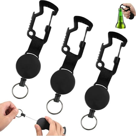 Lanyard Extendable 3pcs Heavy Duty Retractable Key Chain With Multitool ...