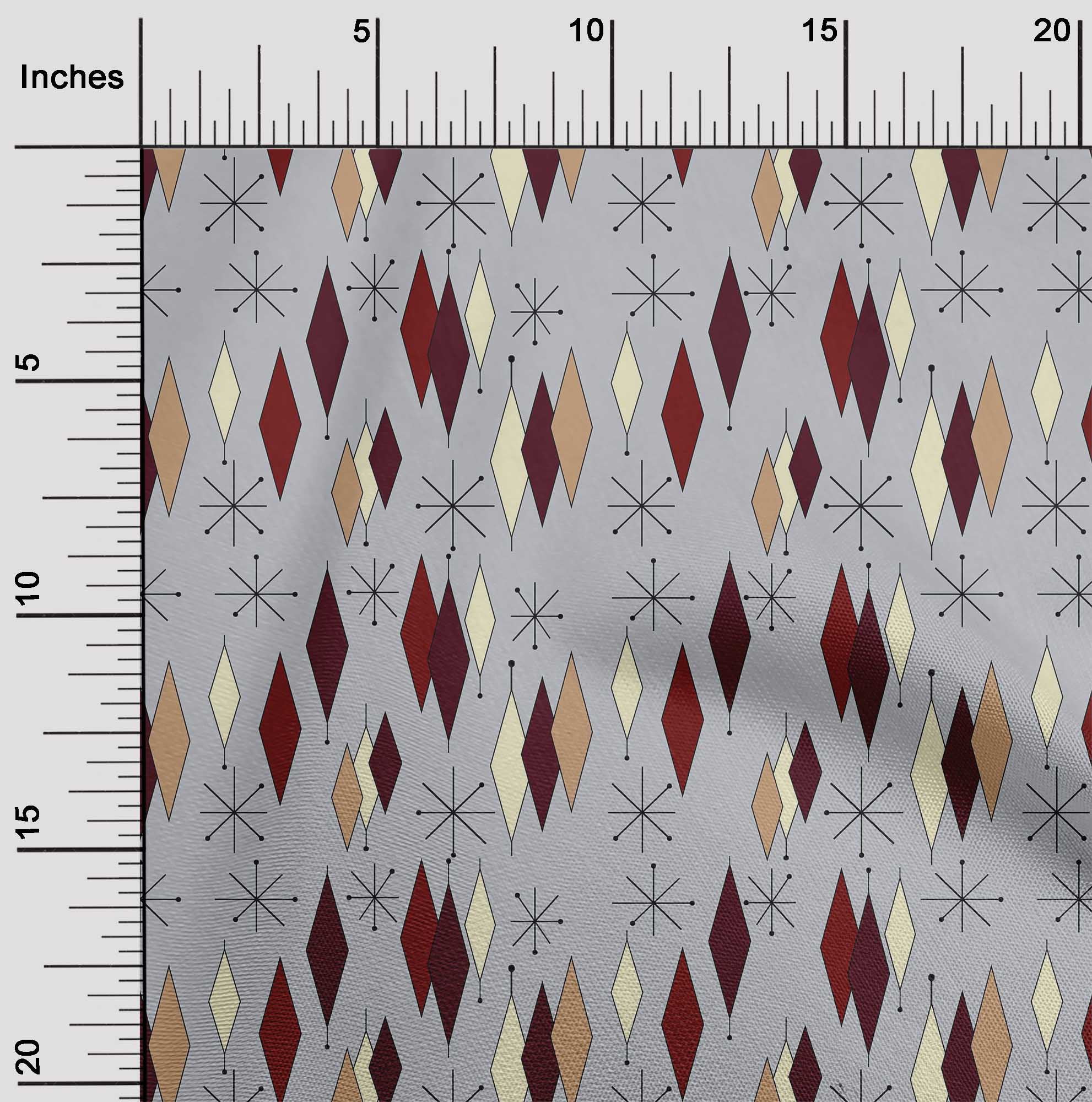 oneOone Silk Tabby Maroon Fabric Diamond Geometric Sewing Material ...