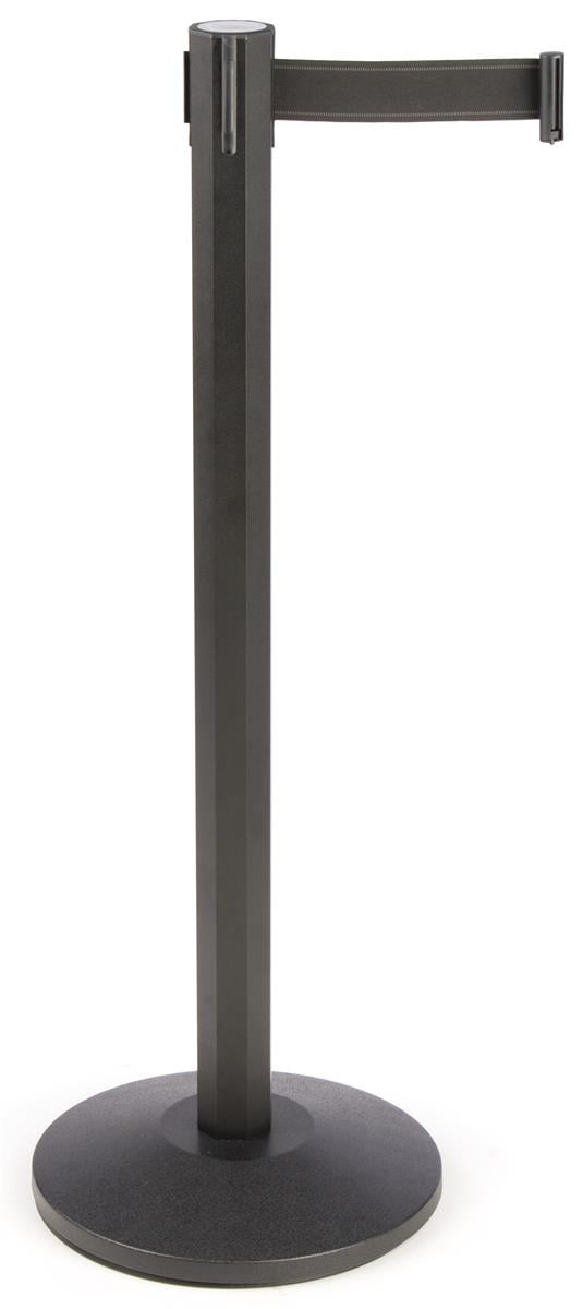 Stanchion - Deluxe 40.25" Octagonal Pole with 9'-7" Black Woven Nylon ...