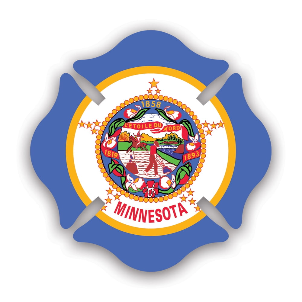 Minnesota State Maltese Cross Shaped Sticker Decal - Self Adhesive ...
