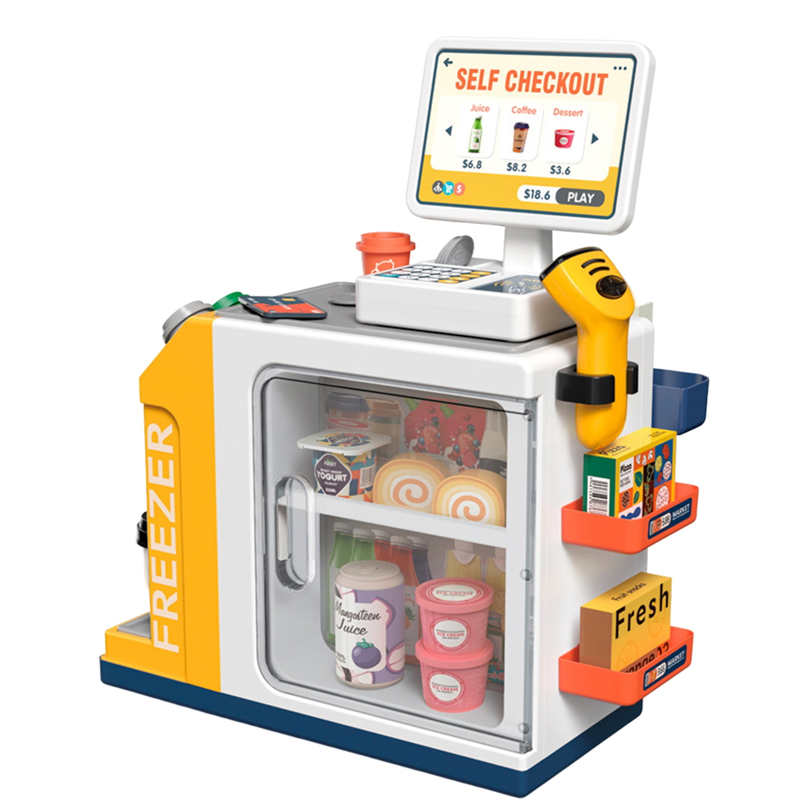 CherryHome Toy Cash Register Interactive Cash Register Set for Kids 46 ...