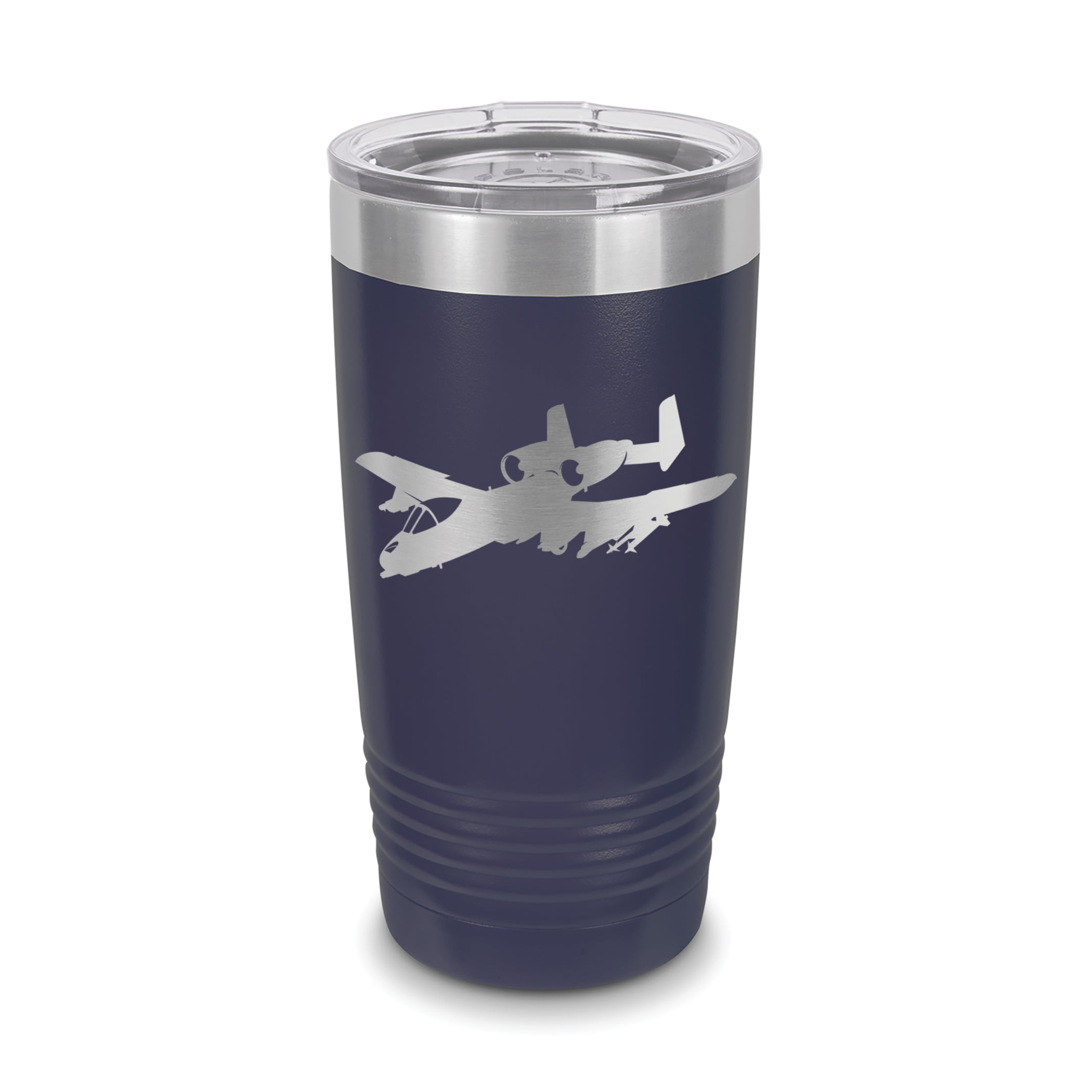 A-10 Thunderbolt II Angled Tumbler 20 oz - Laser Engraved w/ Clear Lid ...