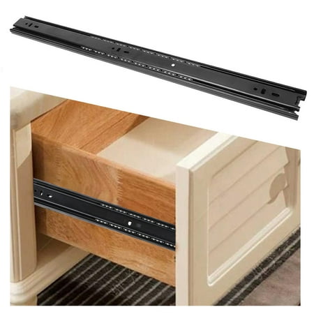 1 Pair Steel Ball Bearing Drawer Runners, 550mm Cold Rolled Steel Push ...