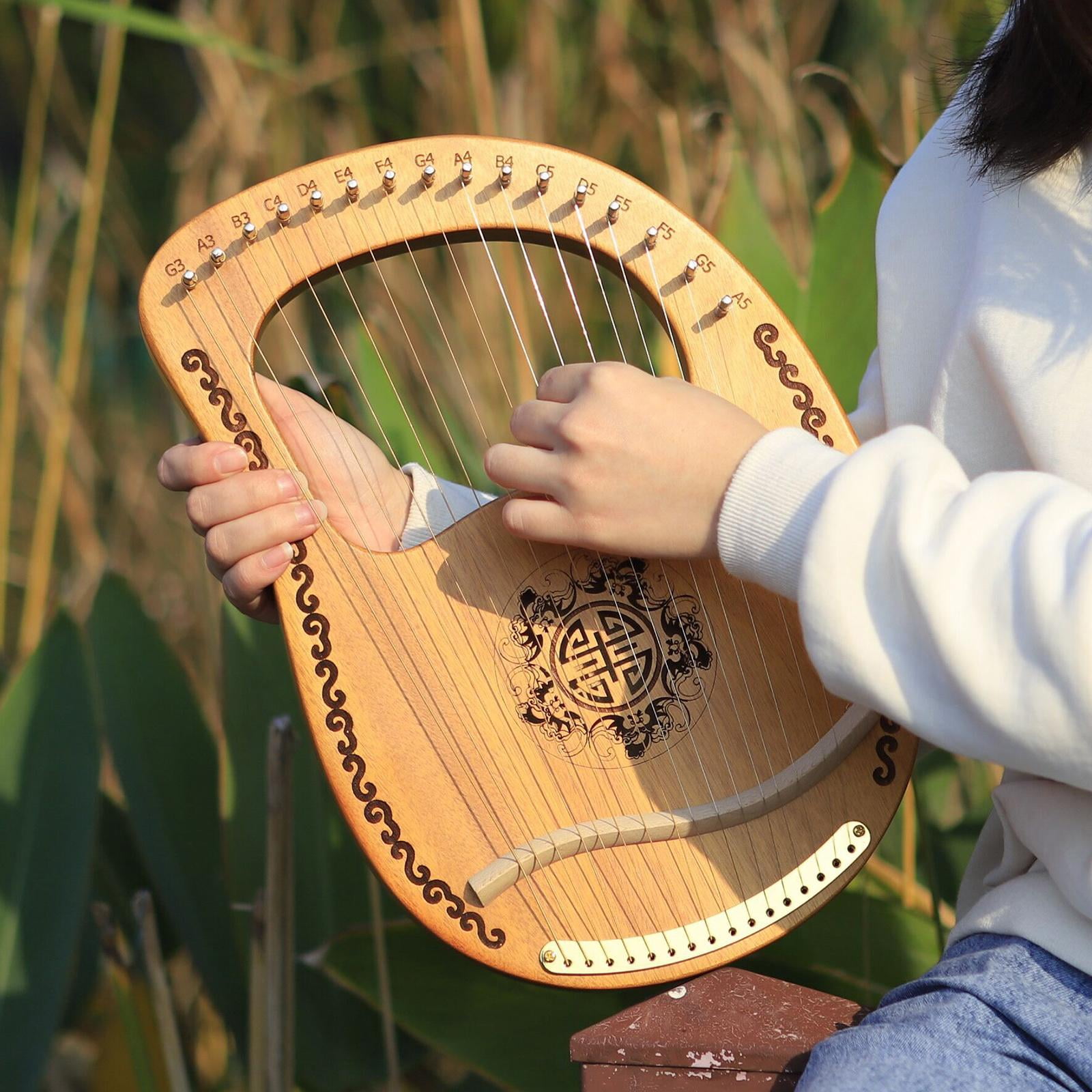 16 Wooden , Wood String Instrument with ,Tuning Wrench, Perfect Gifts ...