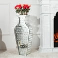 Glam Living Room Decor - Large Silver Glass Floor Vase with Mirrored ...