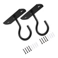 BESTYASH 2 Sets Black Curved Hanger for Garden Lanterns Wall Hooks and ...