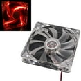 Red Quad 4-LED Light Neon Clear 120mm PC Computer Case Cooling Fan Mod ...