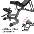 Gym Weight Bench, Adjustable Weight Bench with 7 Back Positions and 4 ...