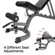 Gym Weight Bench, Adjustable Weight Bench with 7 Back Positions and 4 ...