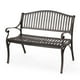 GDF Studio Stassi Outdoor Traditional Cast Aluminum Bench, Bronze ...