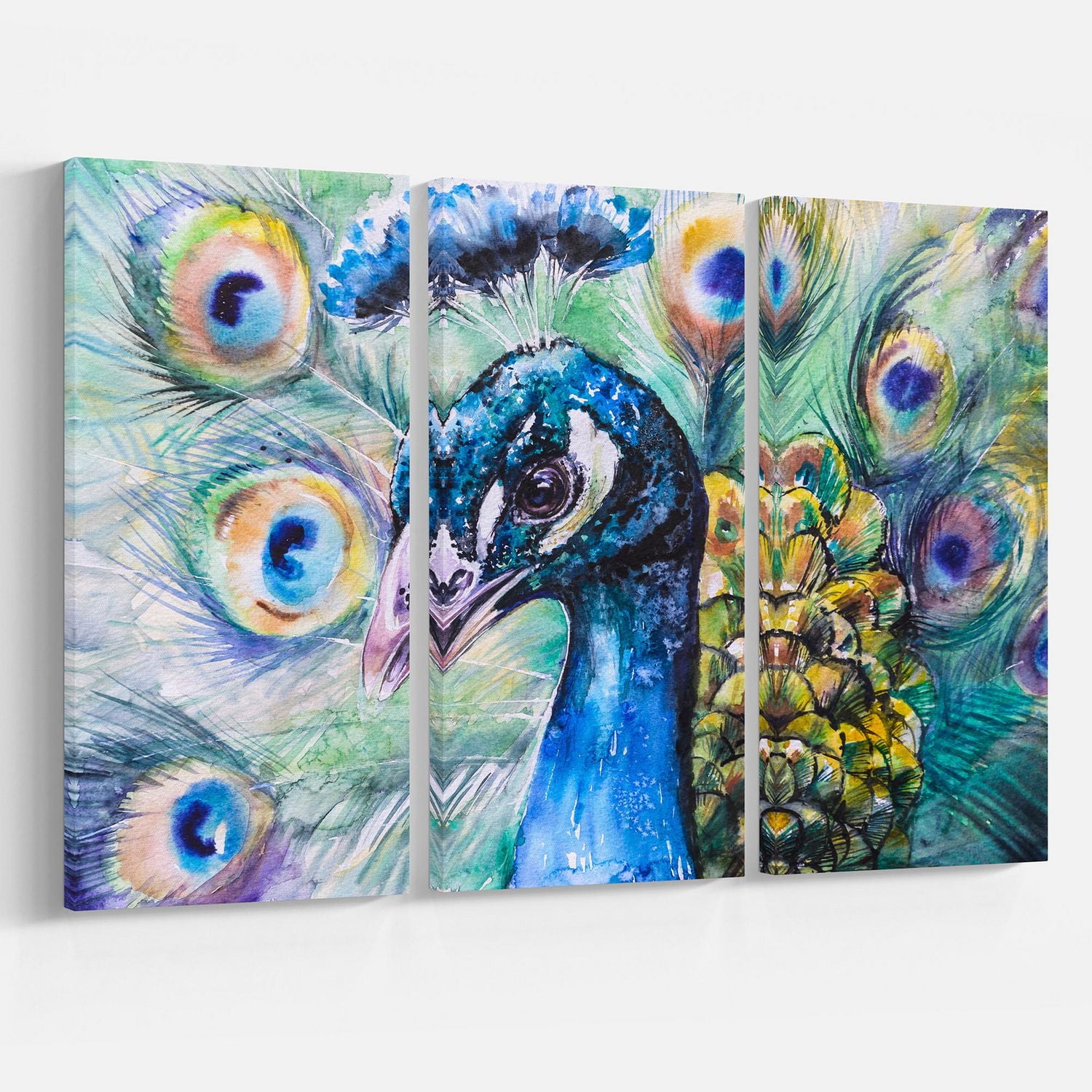 Click here for Designart Design Art Beautiful Peacock Watercolor... prices