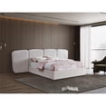 Bowery Hill Contemporary Cream Boucle Durable Fabric Queen Bed ...