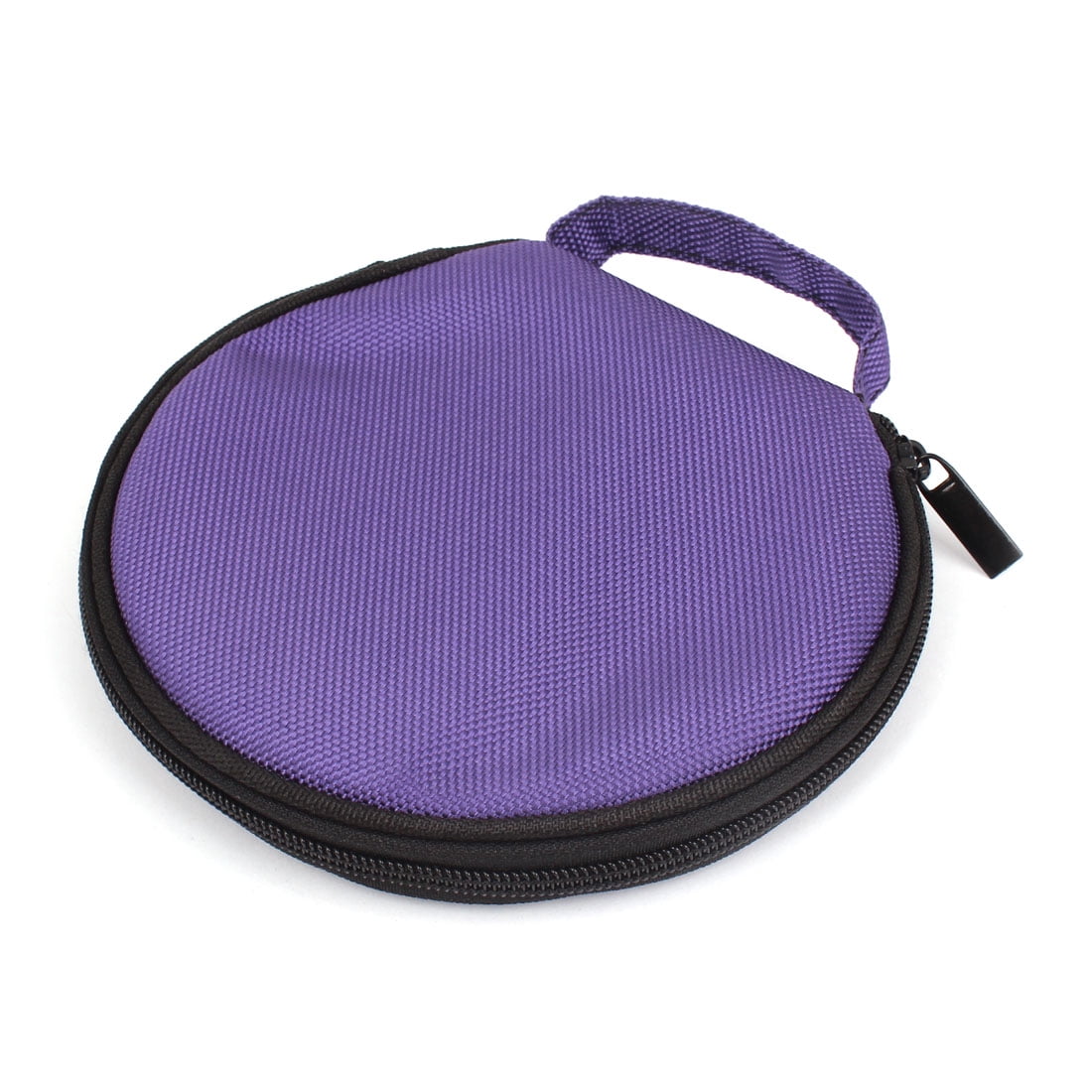 Unique Bargains Round Shaped 20 Slots CD Discs Zipper Closure Holder ...