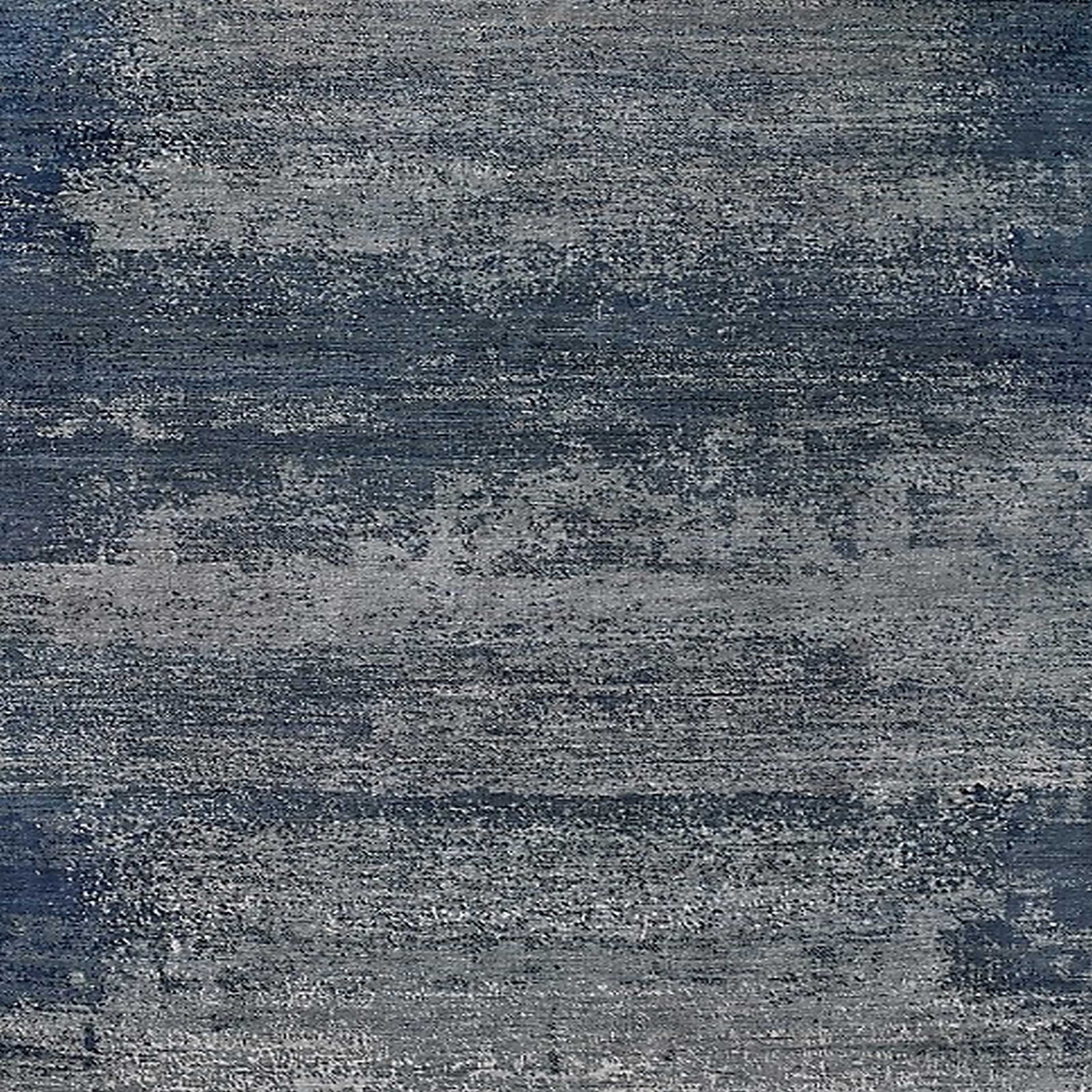 Ahgly Company Indoor Square Mid-Century Modern Dark Slate Blue Oriental ...