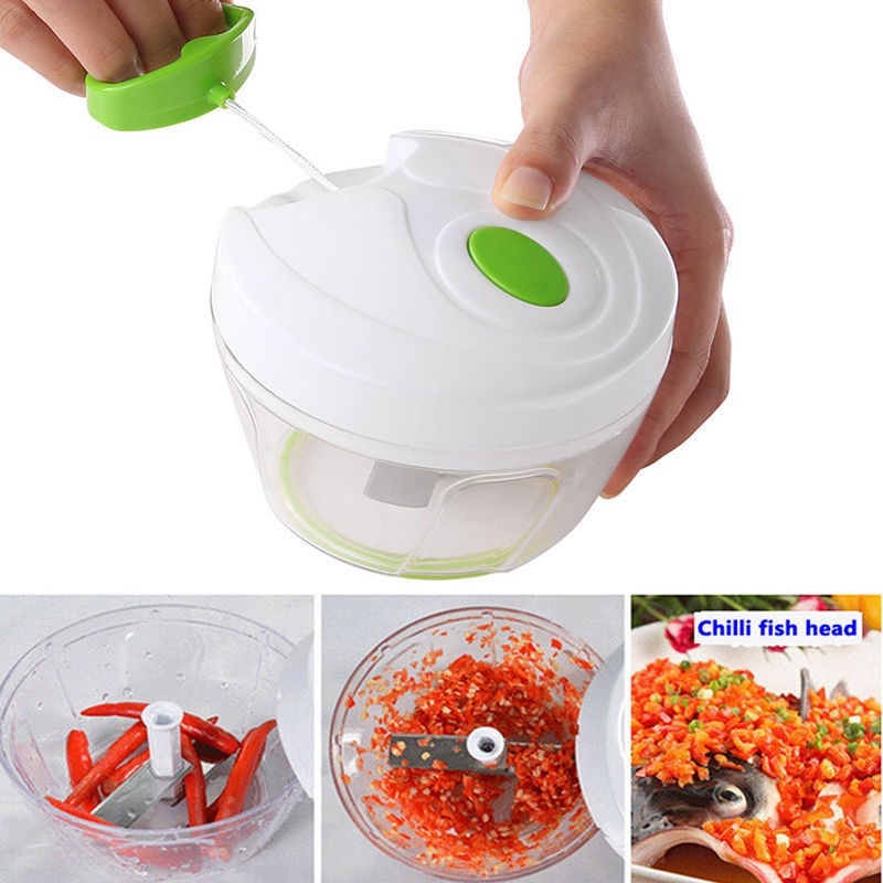 330ml Manual Pull Rope Food Fruit Chopper Vegetable Pulper Shredder ...