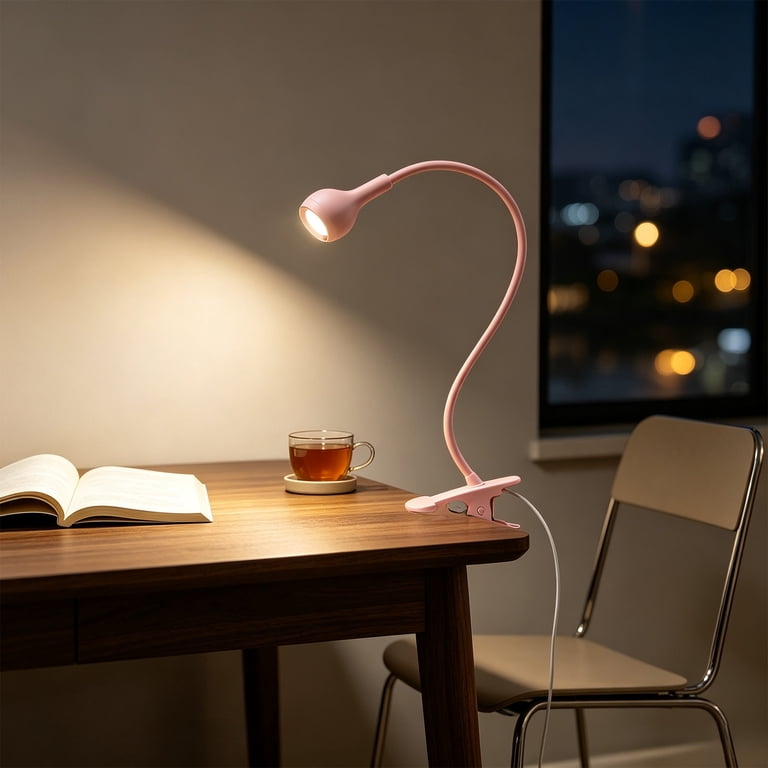 Trivibe LED Clip On Desk Lamp With Flexible Gooseneck, USB Powered ...