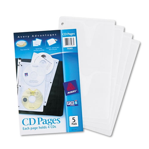 Two-Sided Cd Organizer Sheets For Three-Ring Binder, 5/pack | Bundle of ...