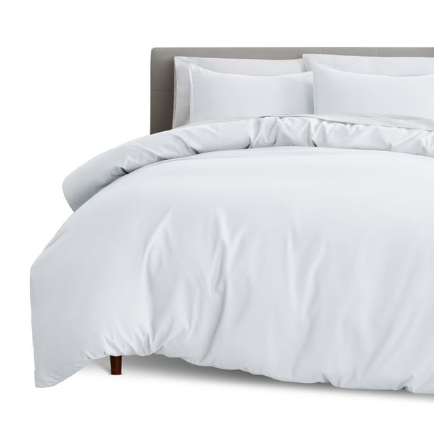 Bare Home Luxury Duvet Cover and Sham Set - Premium 1800 Collection - Ultra-Soft - Full, White ...