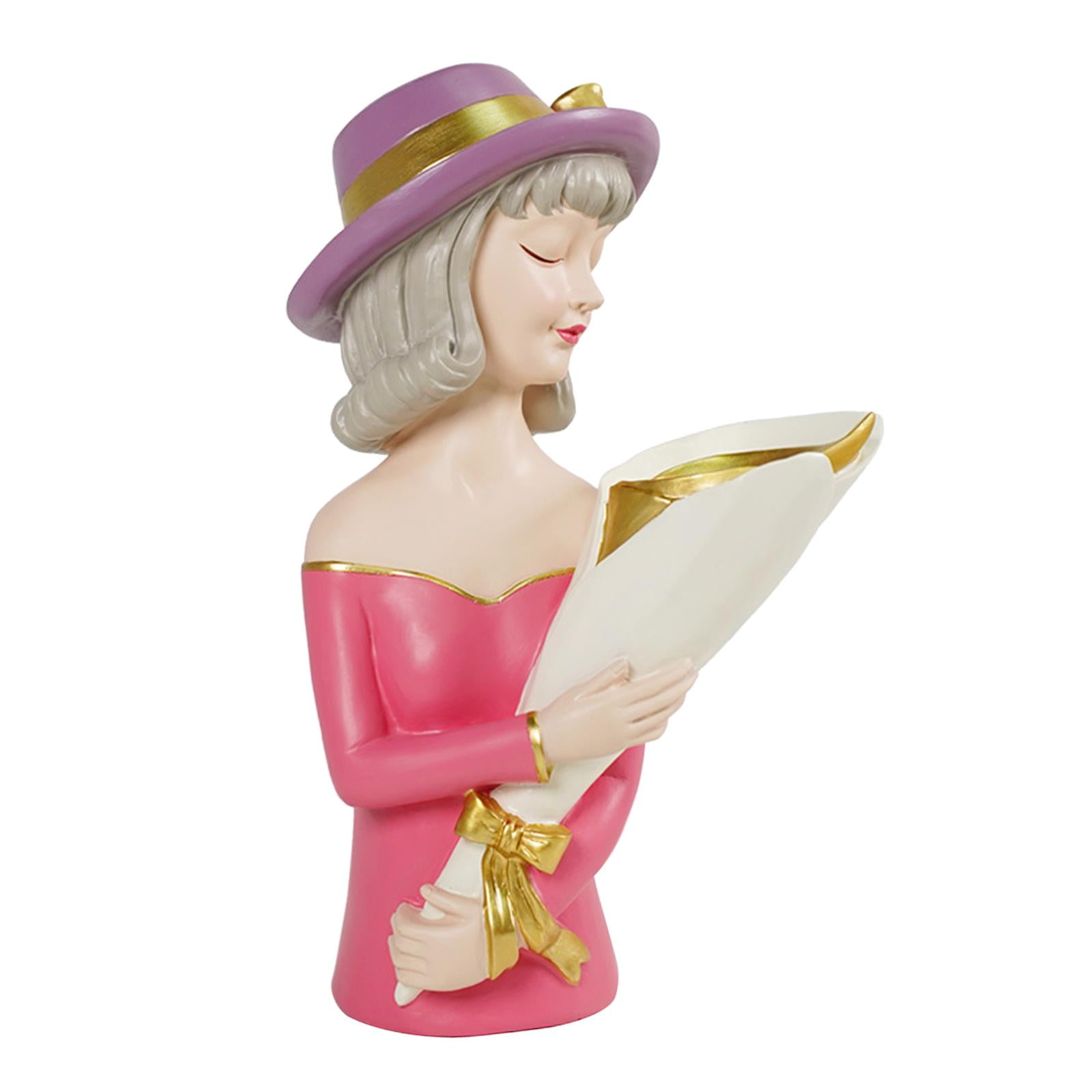 Resin Girl Statue Storage Novelty Gifts Art Crafts Tabletop Sculpture ...