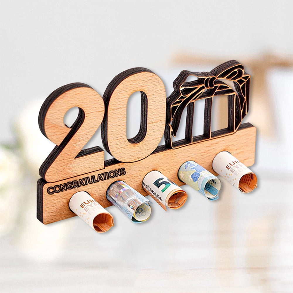 LABUBU Wooden Birthday Money Holder for Cash Gift Unusual Money Gift ...