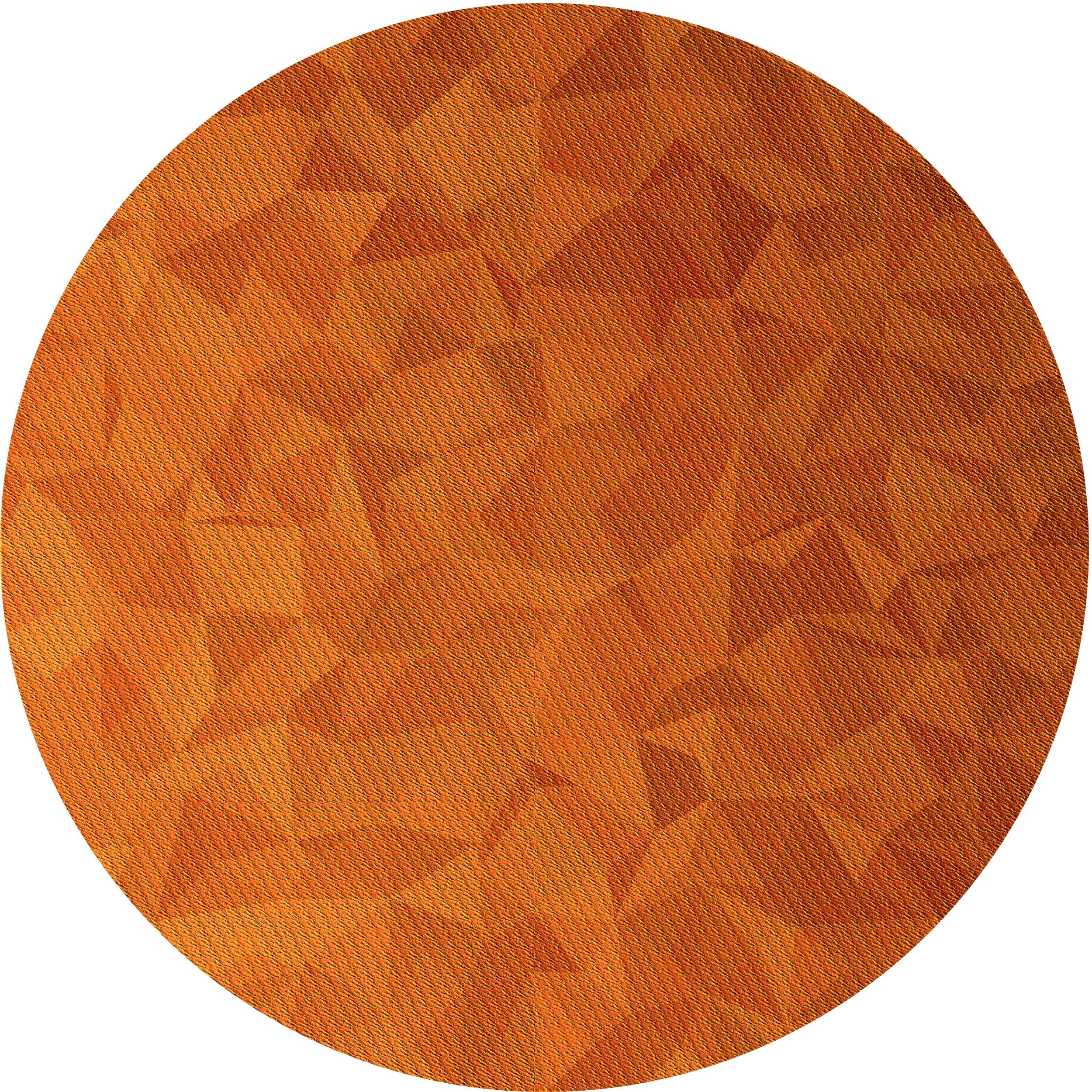 Ahgly Company Indoor Round Patterned Neon Orange Area Rugs, 8' Round ...