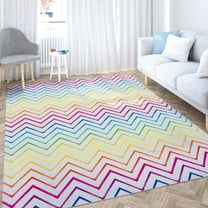 Crayola Collection By Well Woven Zig Zag Multicolor 5' x 7' Area Rug ...