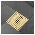 6 Inch Square Shower Drain - Stainless Steel Floor Drain with Grid ...