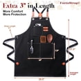 Chef Apron for Men Women with Pockets,Cross Back Cotton Canvas Plus ...