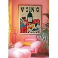Affixzi Vino Dinner Party Poster, Retro Kitchen Wall Art, Unframed ...