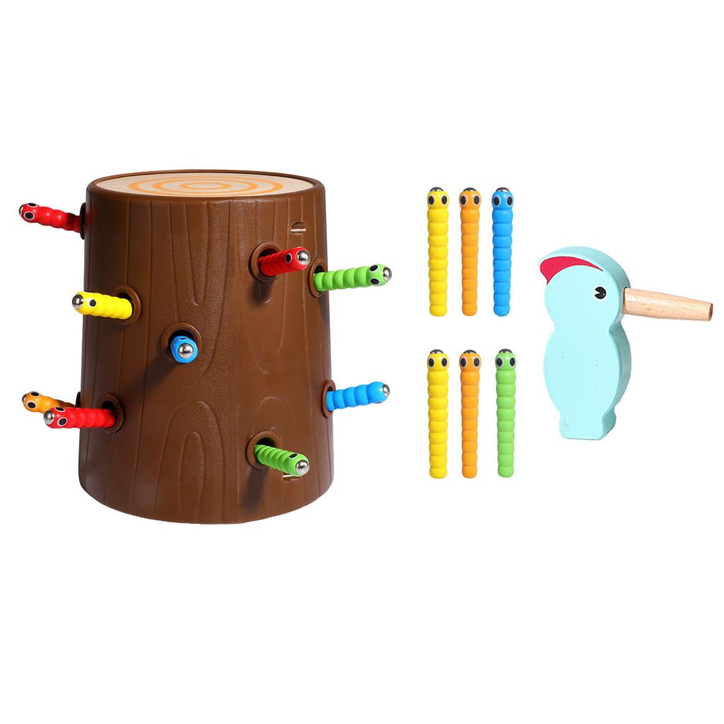 Wooden Baby Bird Catch Worm Game Children Montessori Early Educational ...