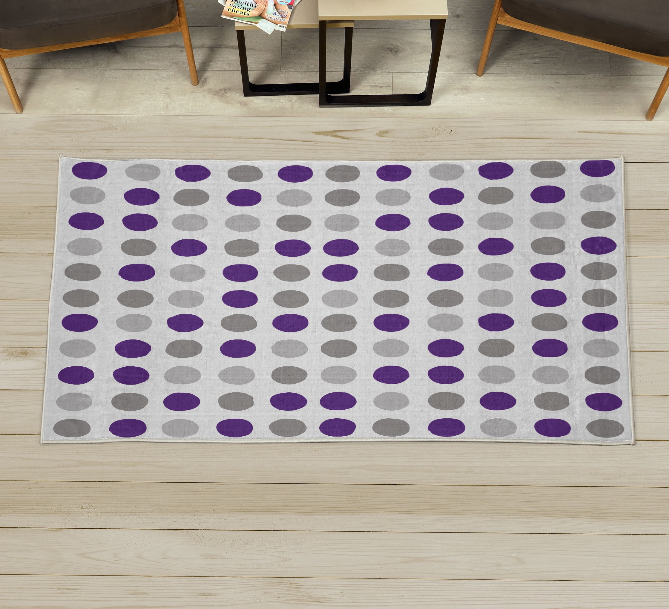 Geometric Decorative Rug, Traditional Retro Polka Dots Design European ...