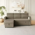 Convertible Sofa Bed with Pull Out Bed, 85 Inches Corduroy L-Shaped ...