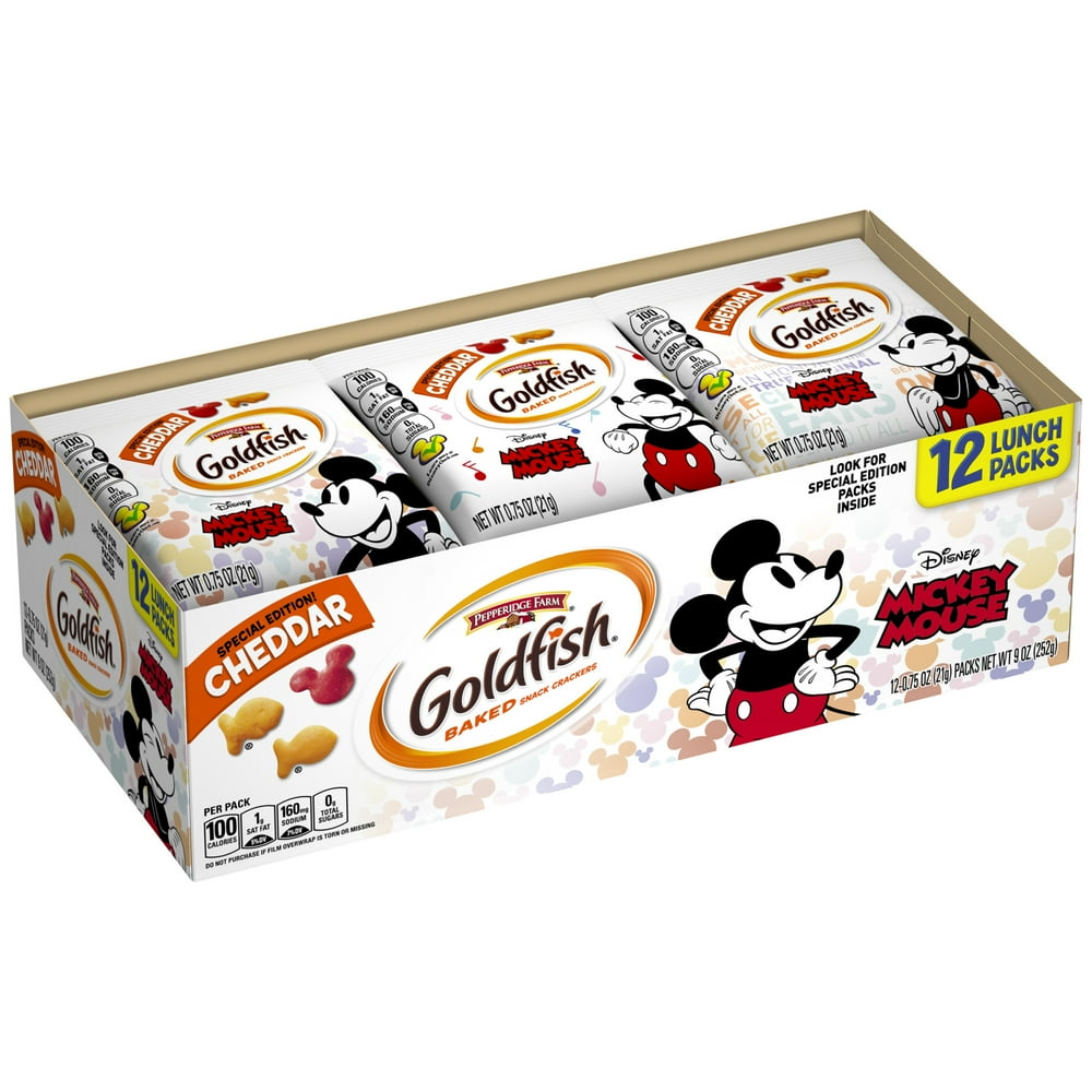 Goldfish Special Edition Disney Mickey Mouse Cheddar Crackers, 12ct ...