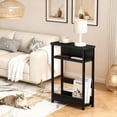 GarveeHome Narrow Side Table with Storage Shelf, 3-Tier Slim End Table ...