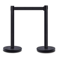 Costway 6Pcs Stanchion Posts, Queue Pole with Retractable Red Belt ...